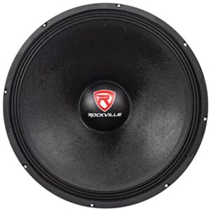 rockville rvw1800p8 1800w 18″ raw dj subwoofer 8 ohm sub woofer 107oz magnet