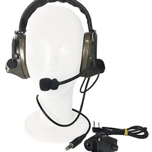 【Z-TAC Official Store】 ZTactical Comta II TacticalHeadset（Z041-FG）+ U94 zPTT Kenwoo Push-to-Talk（Z113KEN） Noise Reduction Headphones WalkieTalkie Dual zPTT for Military Radio