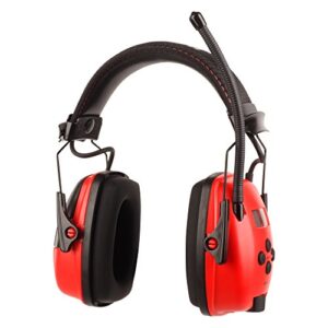 honeywell sync digital am/fm/mp3 radio earmuff (rws-53012), red