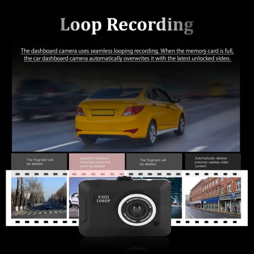 Dash Cam, 1080P Full HD Smart Dash Camera Dash Cam Front Rear Camera with Motion Detection, Loop Recording, G Sensor, Parking Mode, Dashboard Camera