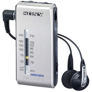 sony srf-s84 fm/am super compact radio walkman with sony mdr fontopia ear-bud (silver)