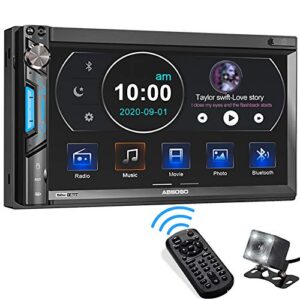 double din car stereo system – absoso 7 inch hd touchscreen mp5 car player – bluetooth car radio receiver supports phonelink rear front view camera am/fm usb/sd/aux input steering wheel control