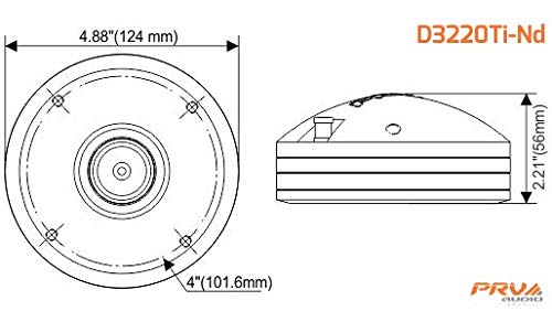 PRV AUDIO D3220Ti-Nd 2" Exit Titanium Neodymium 220 Watts RMS Pro Audio Compression Driver 3" VC 110dB (Single)