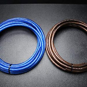 4 Gauge Wire 5 FT Blue 5FT Black Shiny Stranded Power Ground Cable AMP AWG