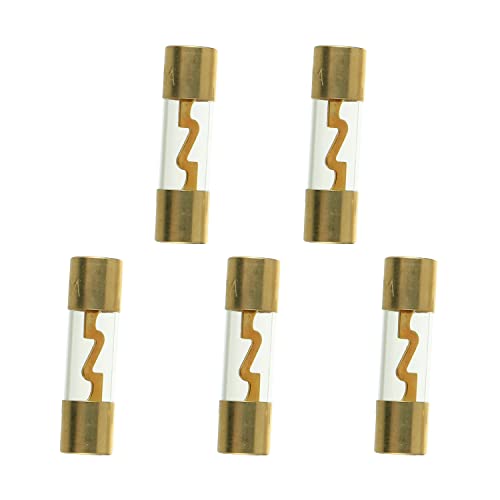 SIGANDG 50A AGU Fuse Gold Plated Glass Car Audio for Car Auto Marine Audio Stereo Amplifier Power Protection (Pack of 5)