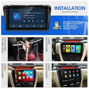 SizxNanv for Mazda 3 Android 10 Touch Screen Compatible with Carplay Android Auto,Car Radio Stereo Bluetooth Navigation Media Player GPS WiFi FM Rear Camera for Mazda 3 2004 2005 2006 2007 2008 2009