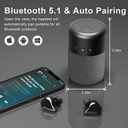 BJ Bluetooth Speaker with Earbuds 2 in 1, Portable Mini Speakers Bluetooth Wireless Headphones Combo, 360 Surround Stereo Sound Built-in Mic, 12 Hrs Long Battery Life for Home Party, Outdoor Travel