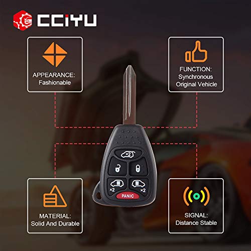 cciyu X 1 Flip Key Fob with Key Blade 6 buttons Replacement for 04 05 06 07 for Chrysler Town andamp Country for Dodge for Caravan for Caravan Series with FCC M3N5WY72XX