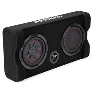 kicker trtp 8-inch (20cm) thin down firing subwoofer and passive radiator enclosure, 2-ohm, rohs compliant