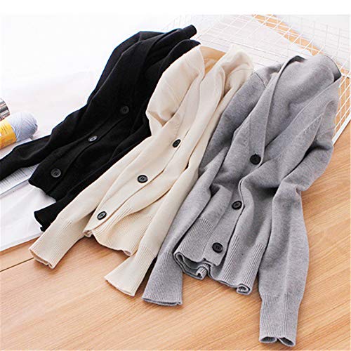 Andongnywell Women Long Sleeve Cardigan Sweater Button Down Knit Sweater Coat Short Soft and Comfortable top (Apricot,XX-Large)