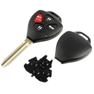 key fob keyless entry remote shell case & pad fits toyota 2008-2013 avalon / 2007-2011 camry / 2008-2013 corolla / 2009-2014 venza (hyq12bby, gq4-29t)