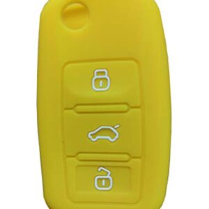 KAWIHEN Silicone Key Fob Cover Compatible with for 3 Button Bettle Golf Jetta Passta HLO1J0959753AM HLO1J0959753D NBG735868T NBG 735868T