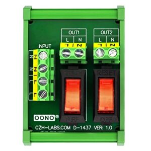 rocker switch thermal circuit breaker overload protector 2 channel power distribution module din rail mount