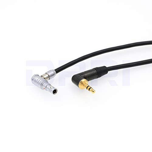 DRRI Right Angle 5 Pin Male 00B to 3.5mm TRS Jack ARRI Mini Audio Cable for Z CAM E2 Camera (25CM)