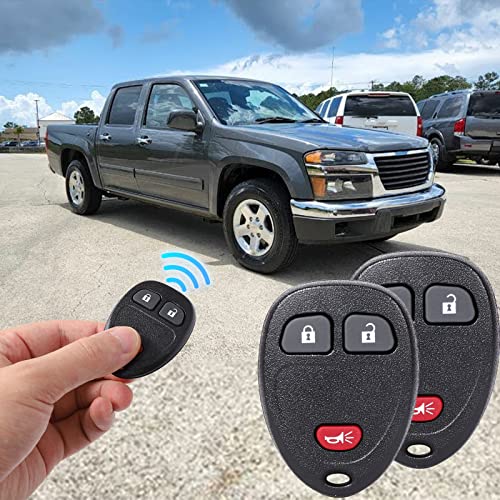 Key Fob Replacement Fits for 2007-2016 Chevy Silverado Suburban Tahoe Avalanche Equinox Express Traverse GMC Sierra Yukon Acadia Savana Cadillac Escalade Buick Enclave Saturn Vue Outlook, 3 Btn Set 2