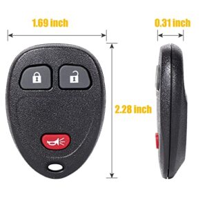 Key Fob Replacement Fits for 2007-2016 Chevy Silverado Suburban Tahoe Avalanche Equinox Express Traverse GMC Sierra Yukon Acadia Savana Cadillac Escalade Buick Enclave Saturn Vue Outlook, 3 Btn Set 2