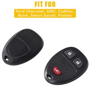 Key Fob Replacement Fits for 2007-2016 Chevy Silverado Suburban Tahoe Avalanche Equinox Express Traverse GMC Sierra Yukon Acadia Savana Cadillac Escalade Buick Enclave Saturn Vue Outlook, 3 Btn Set 2