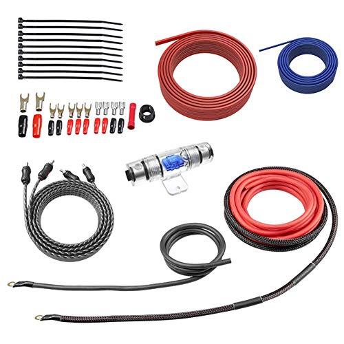 ROCKRIX True 8 Gauge Complete AMP Wring Kit Amplifier Installation Wiring Kit for Car Audio System