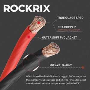 ROCKRIX True 8 Gauge Complete AMP Wring Kit Amplifier Installation Wiring Kit for Car Audio System