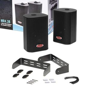 BOSS Audio Systems MR4.3B 200 Watt Per Pair, 4 Inch, Full Range, 3 Way Weatherproof Marine Speakers Sold in Pairs