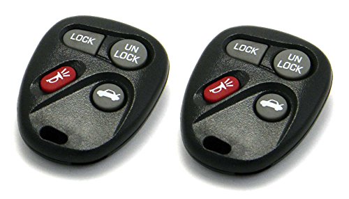 Pair of OEM Electronic 4-Button Key Fob Remotes Compatible With Cadillac Chevrolet Pontiac Saturn (FCC ID: L2C0005T, P/N: 16263074-99)