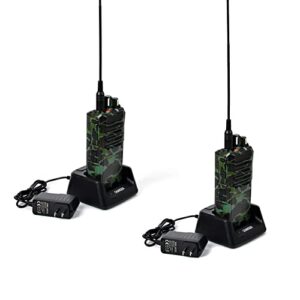 hys 25watt super long range handheld 16channel 400-480mhz uhf 4000mah battery walkie-talkie two-way radio (camo 2pack)