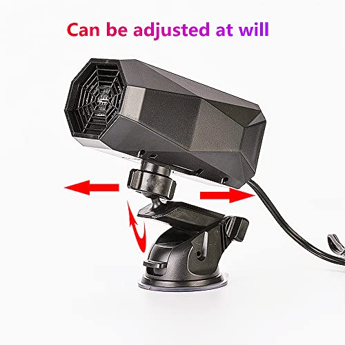 Portable Car Heater,12V Portable Car Heater and Defroster Fast Heating Defrost Defogger Automobile Windscreen Fan Cooling Fan in Cigarette Lighter for Car,Black,1 Pack