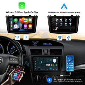 Eonon Apple CarPlay & Android Auto Car Stereo Receiver, Android 10.0 Car Stereo Ultra-Thin 3+32GB Car Radio, Compatible with 2010-2013 Mazda 3, Bluetooth 5.0/4 Sets of UI, 9 Inch-Q63Pro