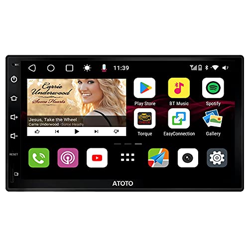 ATOTO S8 Premium 7inch Double-DIN Android Car Stereo, Wireless CarPlay & Android Auto, Dual Bluetooth w/aptX HD, QLED Display,Split Screen, HD Rearview with LRV, USB tethering,SCVC and More, S8G2B74PM