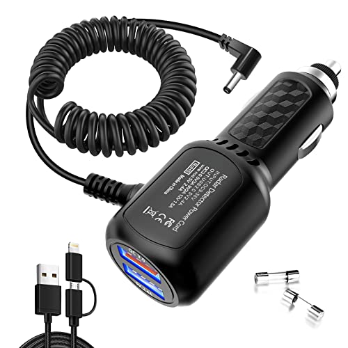 Radar Detector Power Cord,for Uniden Escort Valentine Beltronics Passport Cobra etc Radar Detector,with Dual USB QC3.0 Quick Charger (DC3.5)