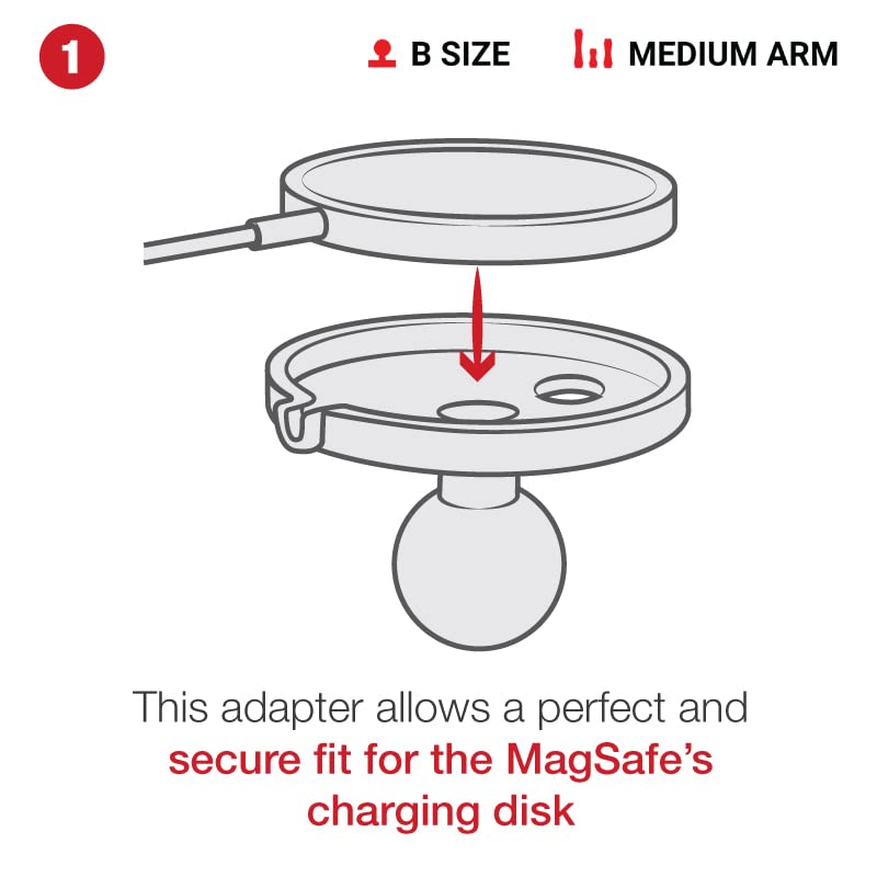 RAM MOUNTS Twist-Lock Suction Cup Mount for Apple MagSafe RAM-B-166-AP-MAGU for Vehicle Windshields