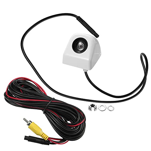 X AUTOHAUX Car 12V Rear View Back Up Camera Rear Park Assist Reverse Camera 170 Degree Wide View Angle Rear View Camera White