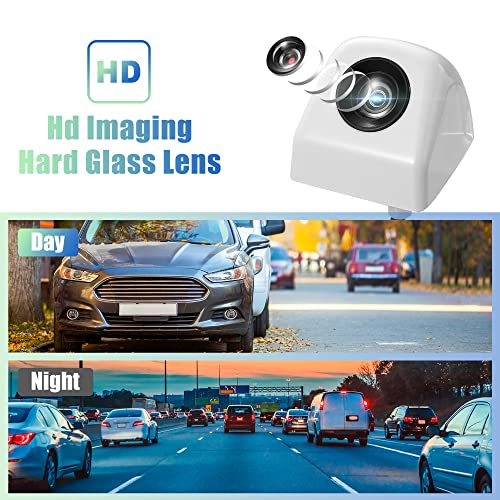 X AUTOHAUX Car 12V Rear View Back Up Camera Rear Park Assist Reverse Camera 170 Degree Wide View Angle Rear View Camera White