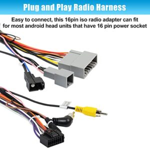 Car Radio Wiring Harness with Antenna Adapter and RCA Connector Compatible with Honda-CRV/BRV/HRV Jazz Greiz Crider Aftermarket Stereo Wire Cable