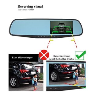 Car DVR Rear view Mirror Video Recroder 4.3" inch Car Camera Dual lens Cam night