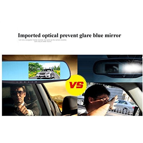 Car DVR Rear view Mirror Video Recroder 4.3" inch Car Camera Dual lens Cam night