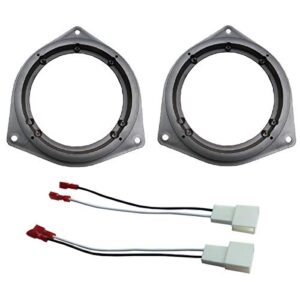 dkmus 6.5″ car door speaker mount adapter plates for toyota venza solara rav4 camry celica echo corolla highlander 4 runner tundra sequoia yaris prius avalon stand ring kit 1 pair + wiring harness