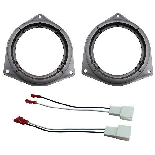 DKMUS 6.5" Car Door Speaker Mount Adapter Plates for Toyota Venza Solara RAV4 Camry Celica Echo Corolla Highlander 4 Runner Tundra Sequoia Yaris Prius Avalon Stand Ring Kit 1 Pair + Wiring Harness