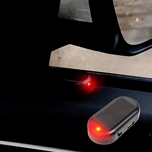 1Pc LED Car Fake Security Light Solar Powered Simulated Flashing Caution Lamp Imitation Dummy Wire Anti-Theft Alarm Warning H3I1