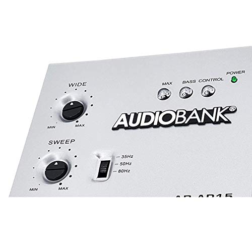 Audiobank 1/2 Din Car Audio Digital Bass Processor, Sound Restoration & Crossover for Car Subwoofer with Bass Knob/Input Level: 15V RMS & Output Level: 13.5V Peak