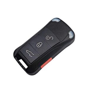 djl1 keylesss entry 3+1 button uncut car flip folding key shell case cover for porsche cayenne kr55wk45032 replacement remote key fob