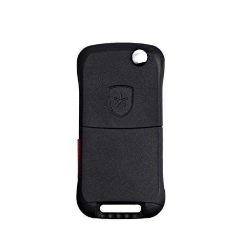 DJL1 Keylesss Entry 3+1 Button Uncut Car Flip Folding Key Shell Case Cover for Porsche Cayenne KR55WK45032 Replacement Remote Key Fob