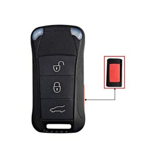 DJL1 Keylesss Entry 3+1 Button Uncut Car Flip Folding Key Shell Case Cover for Porsche Cayenne KR55WK45032 Replacement Remote Key Fob