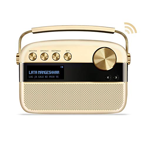 Saregama Carvaan 2.0 Portable Digital Music Player - Sound by Harman/Kardon (with 20,000 Songs) (with WiFi, Champagne Gold Color)