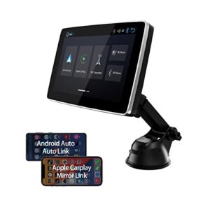 drivelink newest portable car play screen with wireless apple carplay, android auto, airplay, autolink – 2023 dash mount smart 7 inch display with navigation, bluetooth to any car