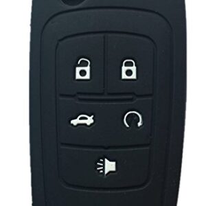 KAWIHEN Silicone Key Fob Cover Case Protector Smart Remote Control Shell Keyless Entry Case Holder Cover For Buick Encore LaCrosse Regal Verano OHT01060512 5461A-01060512(Black)