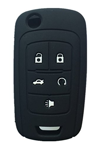 KAWIHEN Silicone Key Fob Cover Case Protector Smart Remote Control Shell Keyless Entry Case Holder Cover For Buick Encore LaCrosse Regal Verano OHT01060512 5461A-01060512(Black)