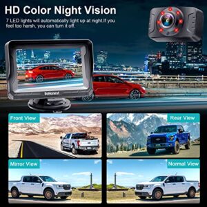 DoHonest Backup Camera HD 1080P Rear View Monitor Kit Night Vision Waterproof Reverse Camera for Car Truck Pickup Minivan DIY Grid Lines S01