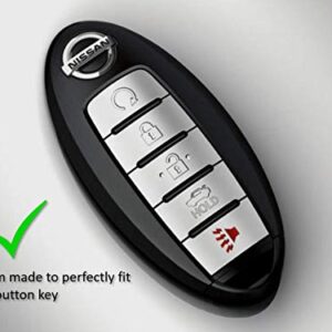 Autobase Silicone Key Fob Cover for Nissan Rogue Murano Armada Maxima Altima Sedan Pathfinder Infiniti JX35 Q50 Q60 QX56 QX60 QX80 | Car Accessory | Key Protection Case 2 Pcs (Black)