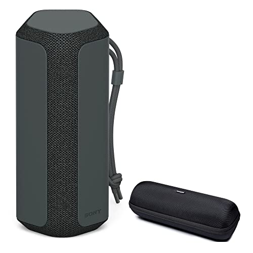 Sony SRS-XE200 X-Series Wireless Ultra Portable Bluetooth Speaker (Black) Bundle with Hard Travel and Storage Case (2 Items)